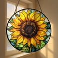 Bright Sunflower Stained Glass Suncatcher – Elegant Window Hanging ...