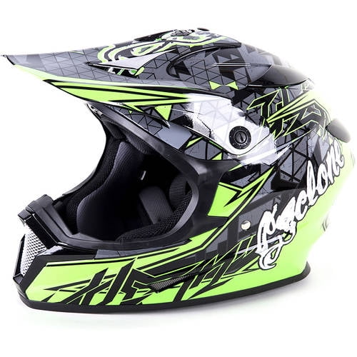 Cyclone ATV MX Dirt Bike Off-Road Helmet DOT/ECE Approved - Green ...
