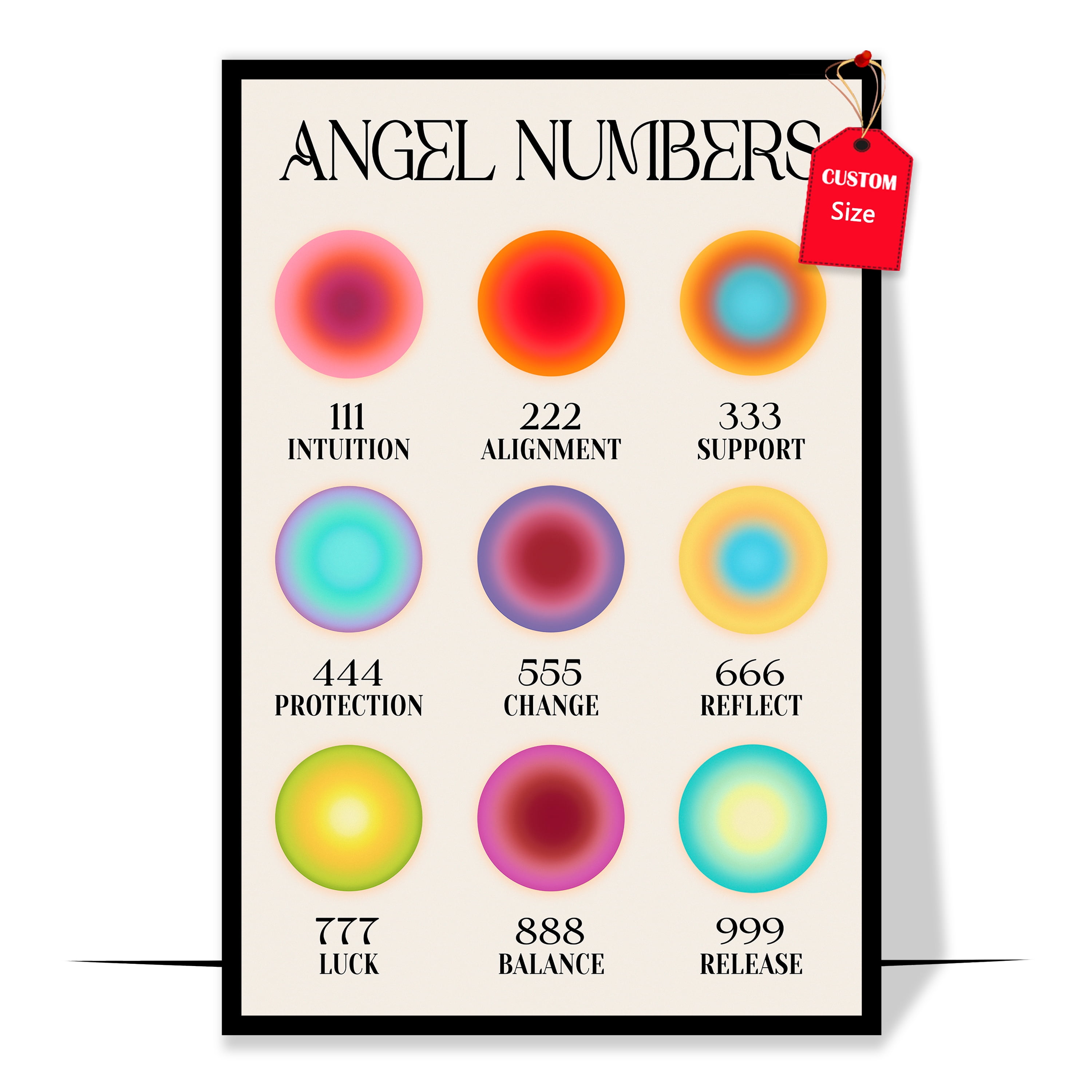 LOLUIS Angel Number Poster, Law of Attraction Print, Manifest Wall Art ...