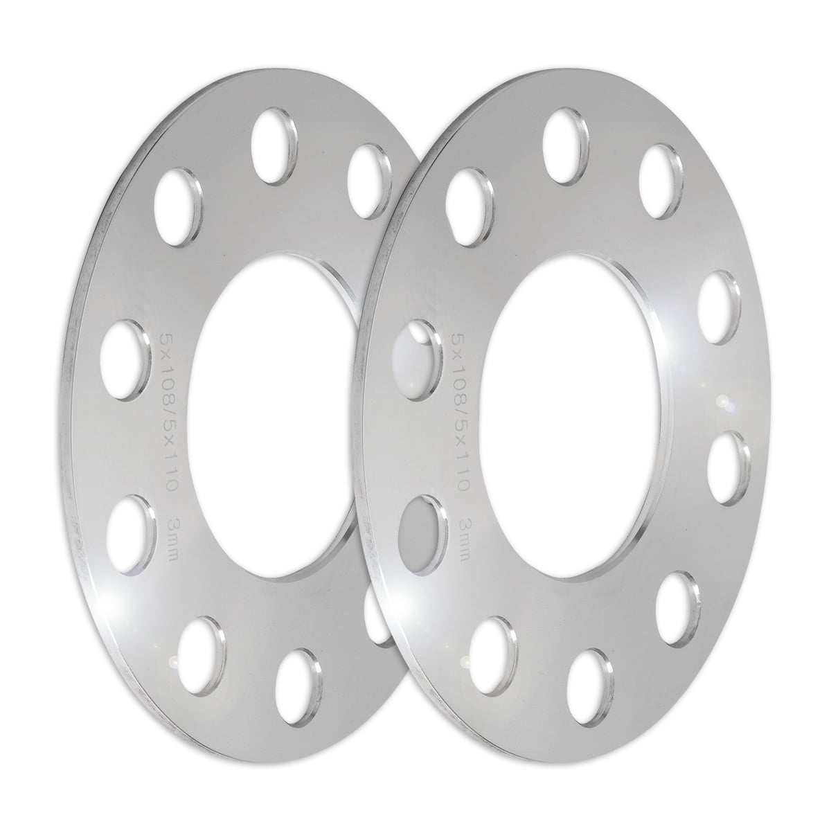 2 Billet Press-On Wheel Spacers - 5x108mm/5x110mm - 3mm Thick - 65mm ...