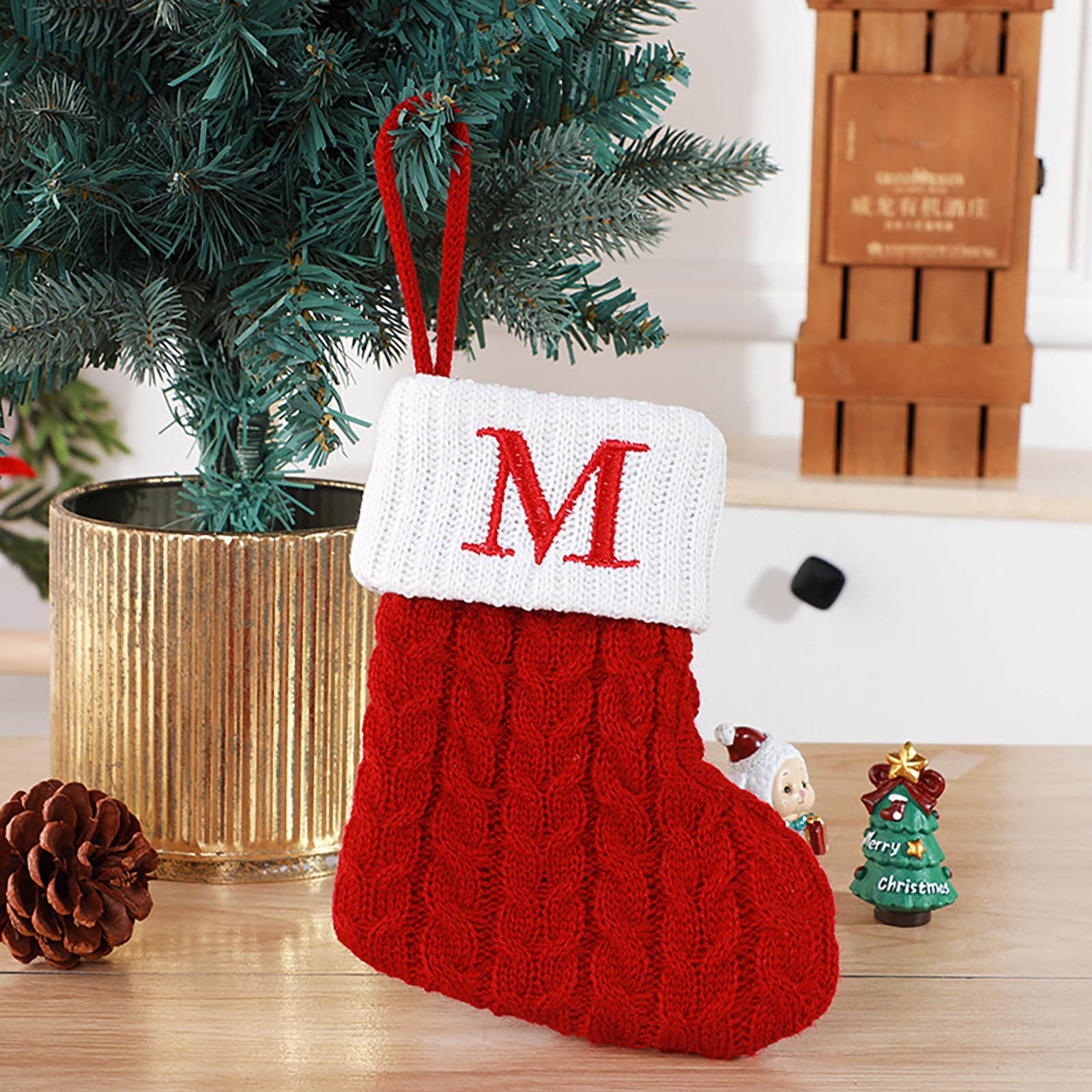 Click here for Herunwer Mini Knit Stocking initial Monogram Embro... prices