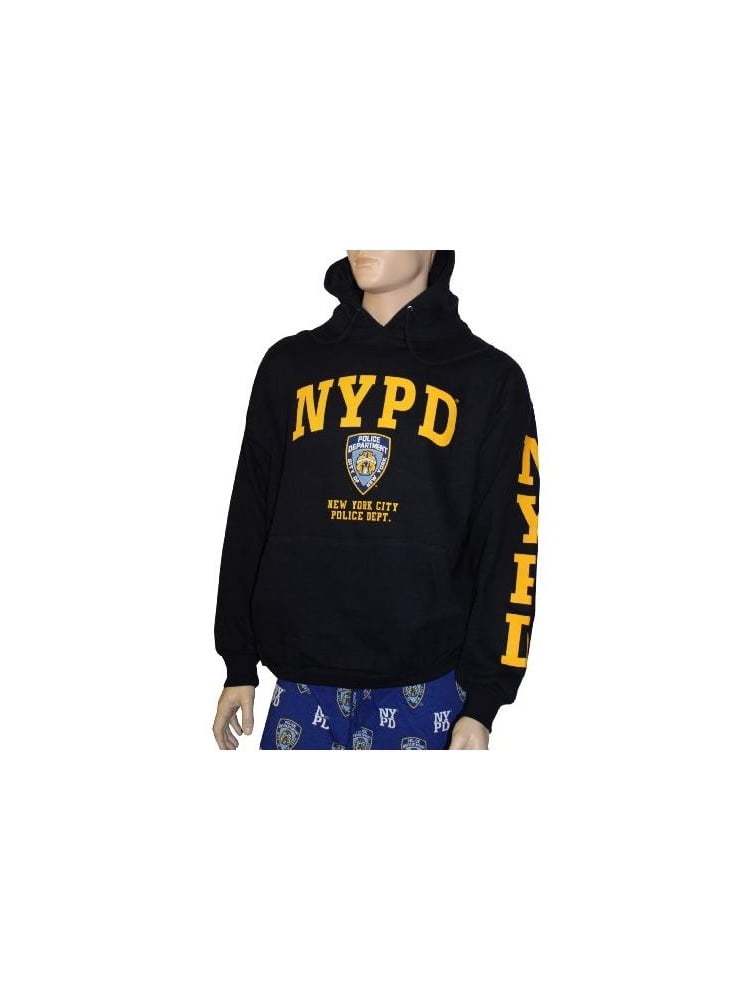 NYPD Hoodie Yellow Sleeve Print Sweatshirt Navy Blue 5XL XXXXX-L ...