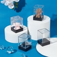 4 Pcs Small Rectangle Plastic Collectibles Case 1.5x1.5x2.7inch Black ...