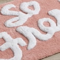VCNY Home So Fresh Pom Pom Typography Blush Polyester Bath Rug, 24 VCNY Home So Fresh Pom Pom Typography Blush Polyester Bath Rug, 24