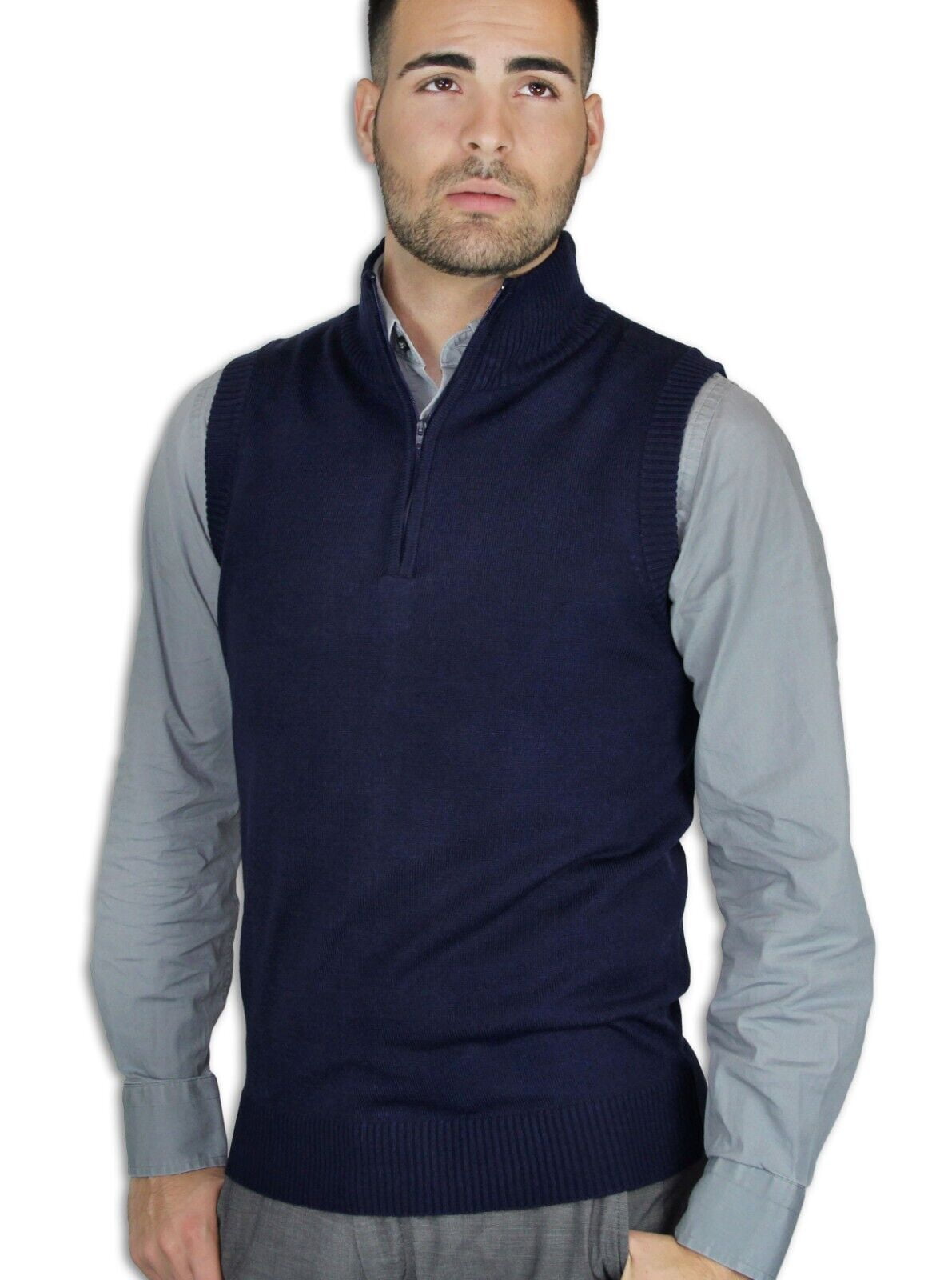 Blue Ocean Mens Half Zip Sweater Vest (sv-277) - Walmart.com