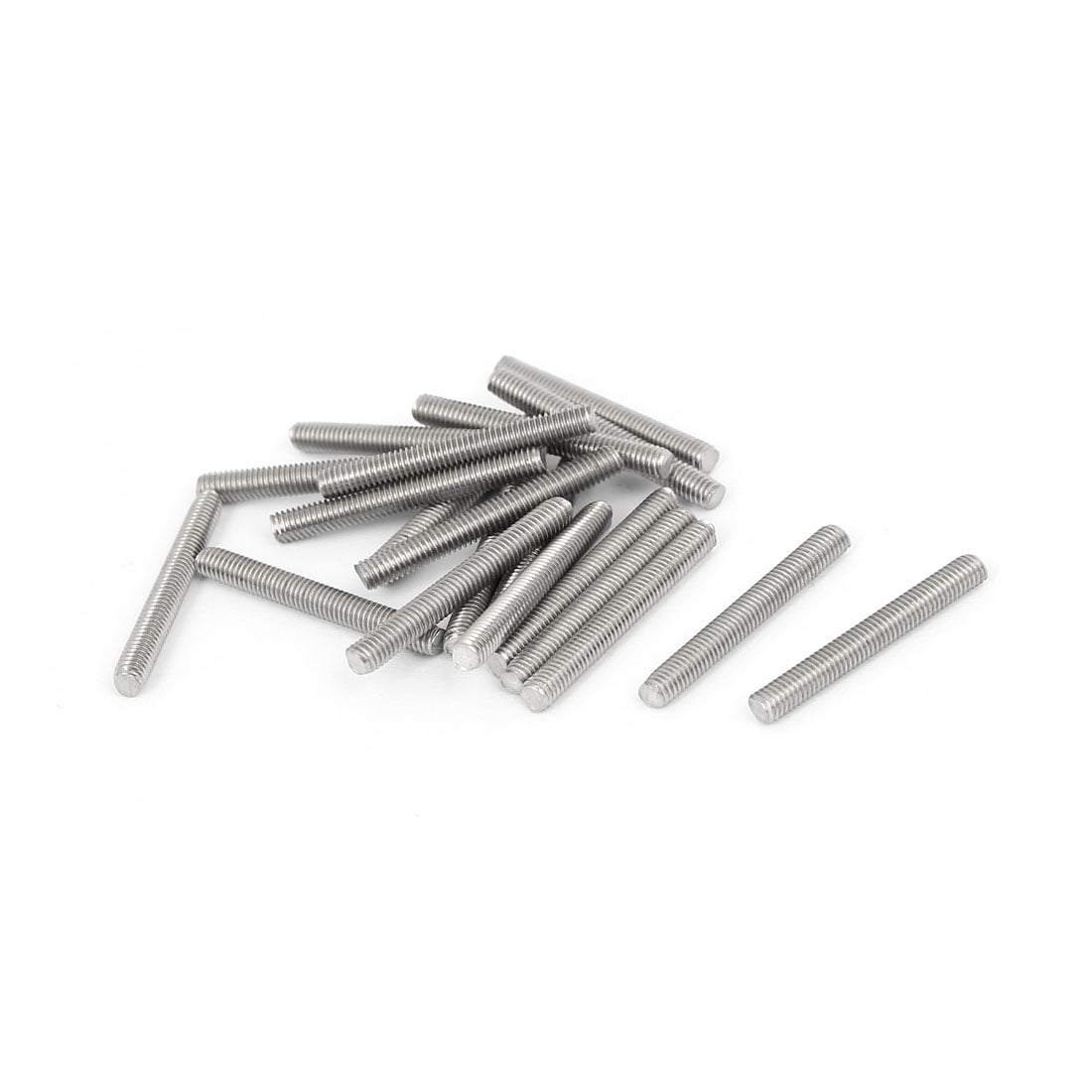 M3 x 25mm 0.5mm Pitch 304 Stainless Steel Fully Threaded Rods Silver ...