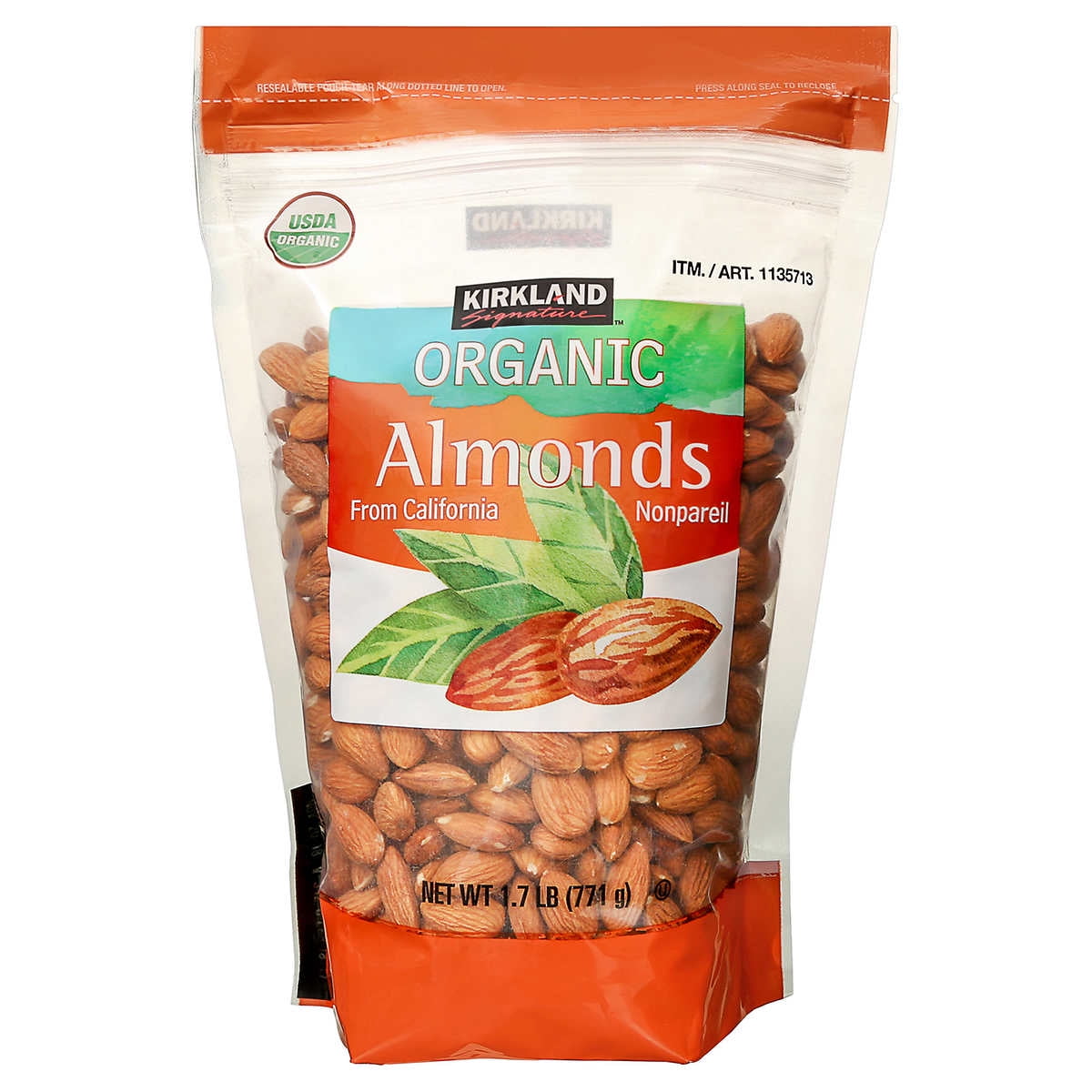 Kirkland Signature Organic Almonds, 1.7 Pounds - Walmart.com