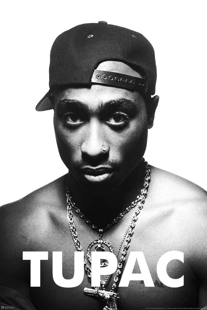 Buy 2Pac Poster Gold Chains Portrait 90s Hip Hop Tupac Posters Rapper ...