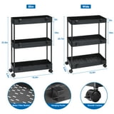 2 Pack 3 Tier Slim Storage Kitchen Cart, Shelving Unit Rolling Rack ...