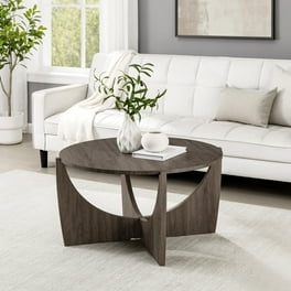 Walker Edison Modern Round Scoop-Base 28” Coffee Table Walker Edison Modern Round Scoop-Base 28” Coffee Table