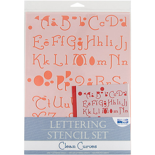 Alvin Lettering Stencil Set Clean Curves - Walmart.com