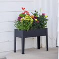 Raised Garden Bed, Elevated Planter Black Metal Plant Box with Legs ...