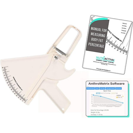 Slim Guide Skinfold Caliper with Body Fat Software and Multilingual ...