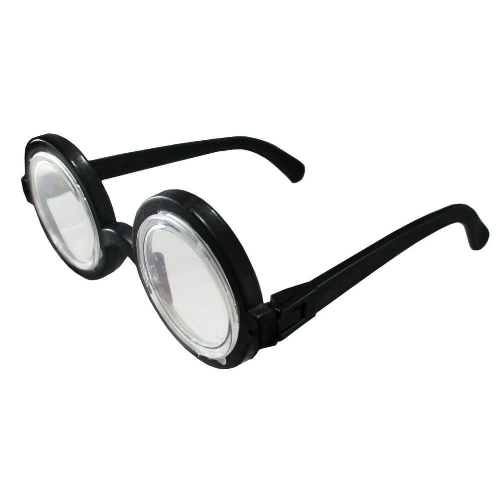 Plastic Nerd Coke Bottle Thick Lens Round Bubble Specs Dork Geek Costume Novelty Prop Glasses