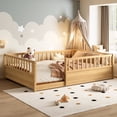 Harper & Bright Designs Full Size Floor Bed with High Security Barrier ...