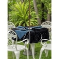 Black Texture Round Outdoor Tablecloth with Umbrella Hole Abstract Art ...