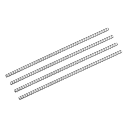 Uxcell Fully Threaded Rod M4 x 130mm 0.7mm Thread Pitch 304 Stainless ...