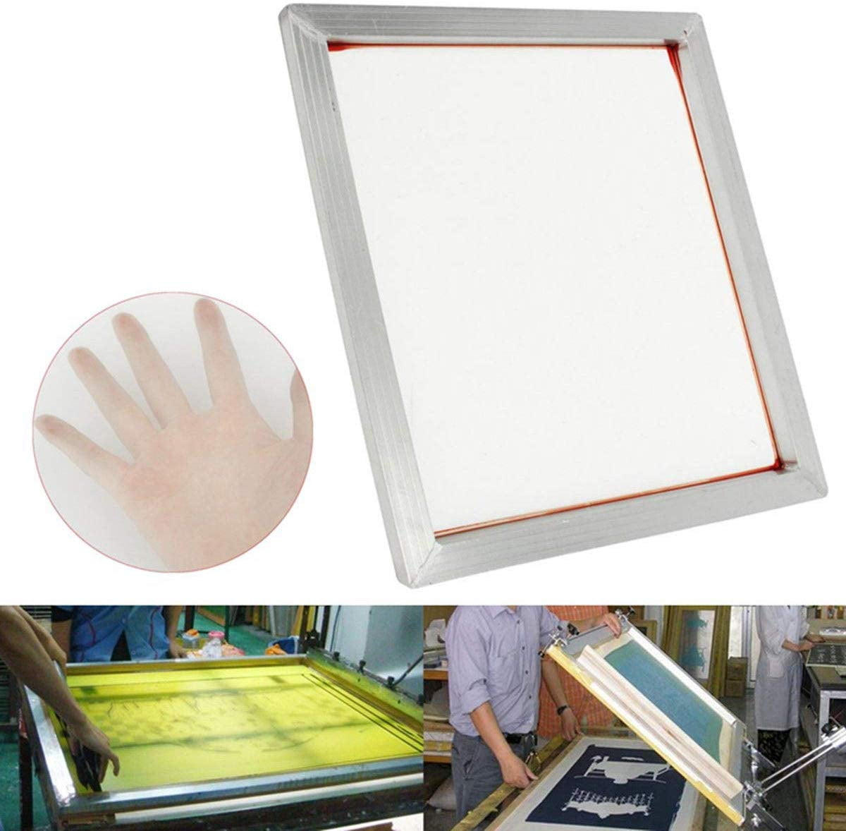 INTBUYING 1pc 16"x20" Aluminum Screen Printing Frame Stretched Mesh ...