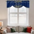 Blue Gold Graduation Cap Tie Up Valances Curtain, Sequins Light Festive ...