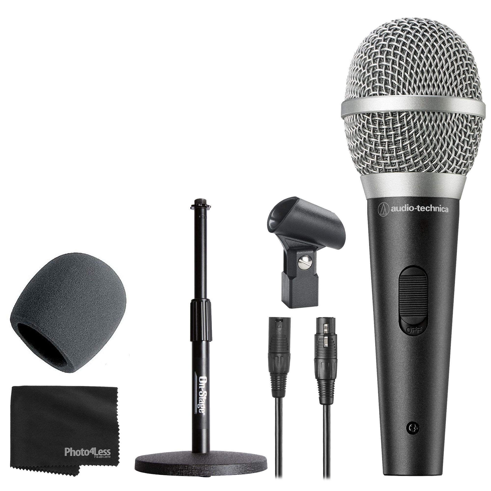 Audio-Technica ATR1500x Unidirectional Dynamic Handheld Mic + On Stage ...