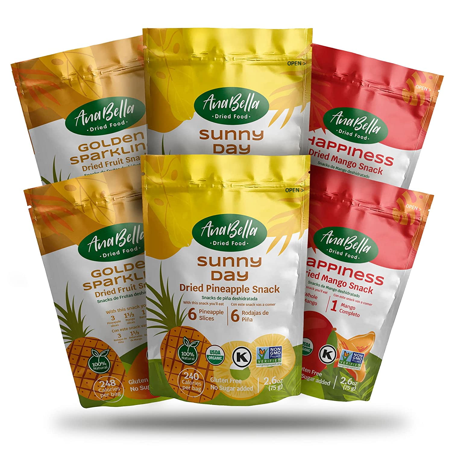 Anabella Dried Fruit Snacks. Assorted. 100% All Natural. NO ADDED SUGAR ...