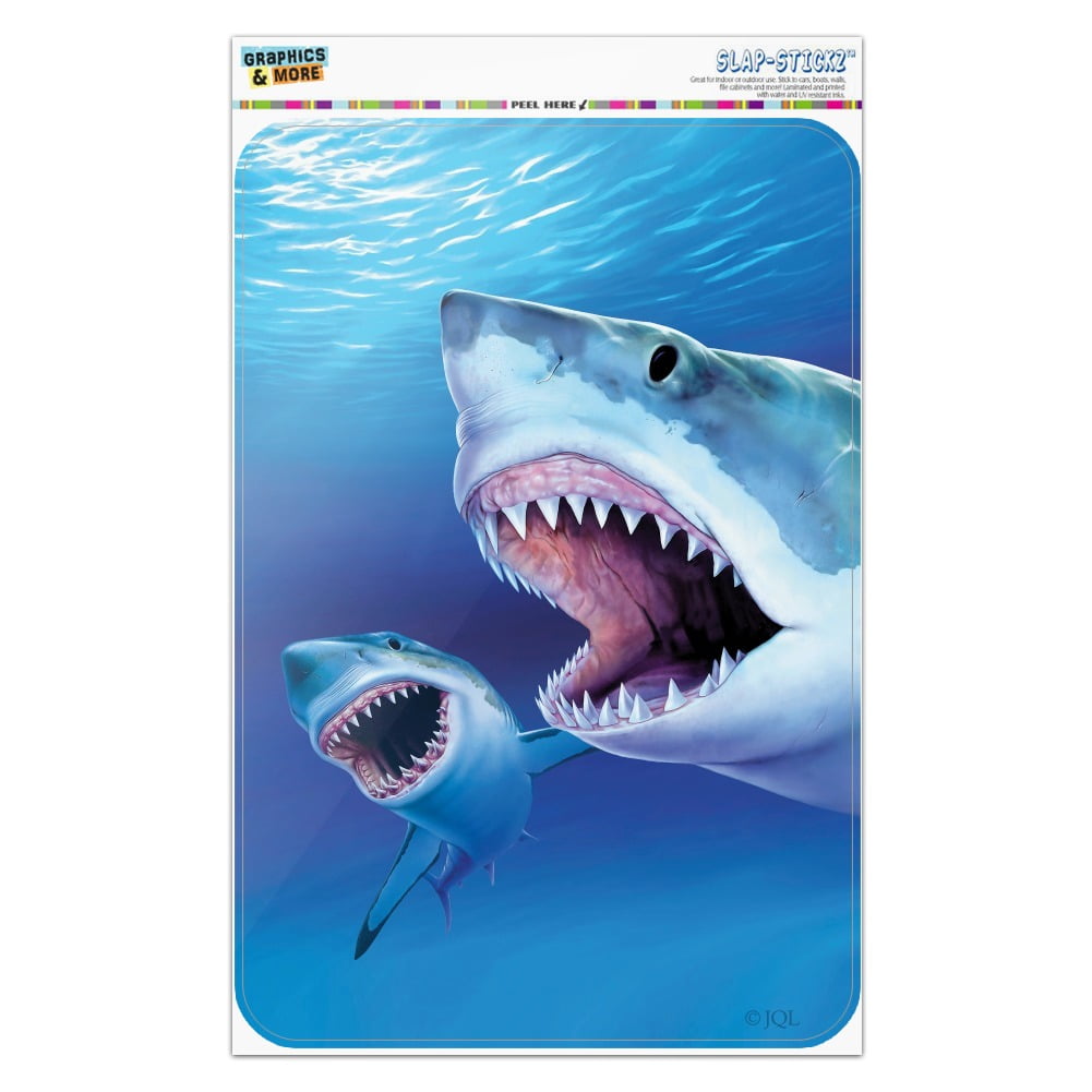 Great White Sharks Ocean Pair Scuba Diving Home Business Office Sign ...