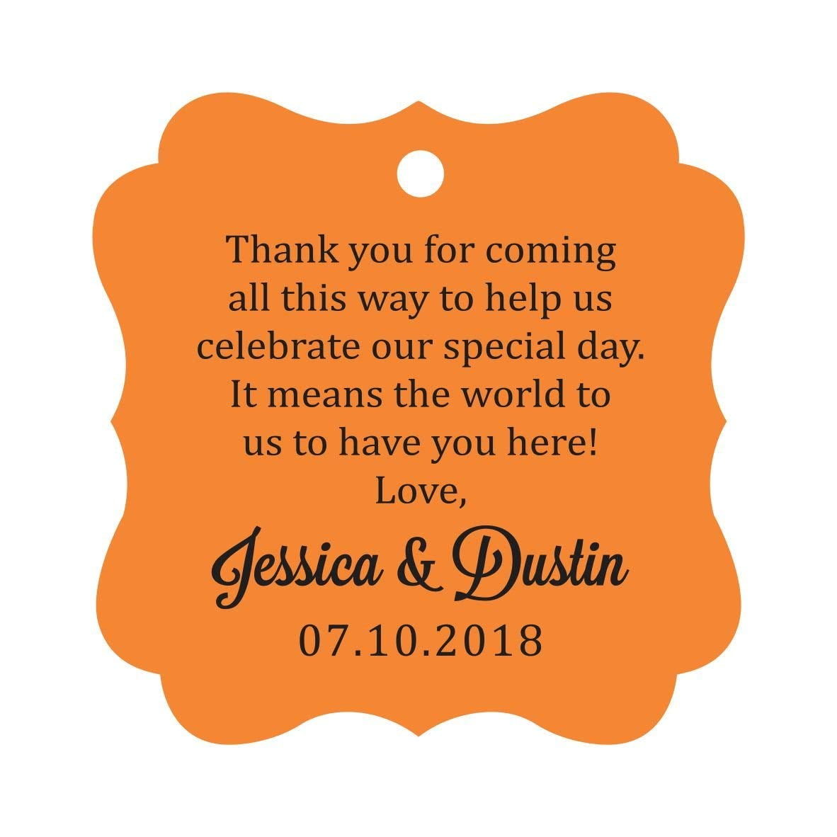 Darling Souvenir Custom Wedding Thank You Message Gift Tags ...