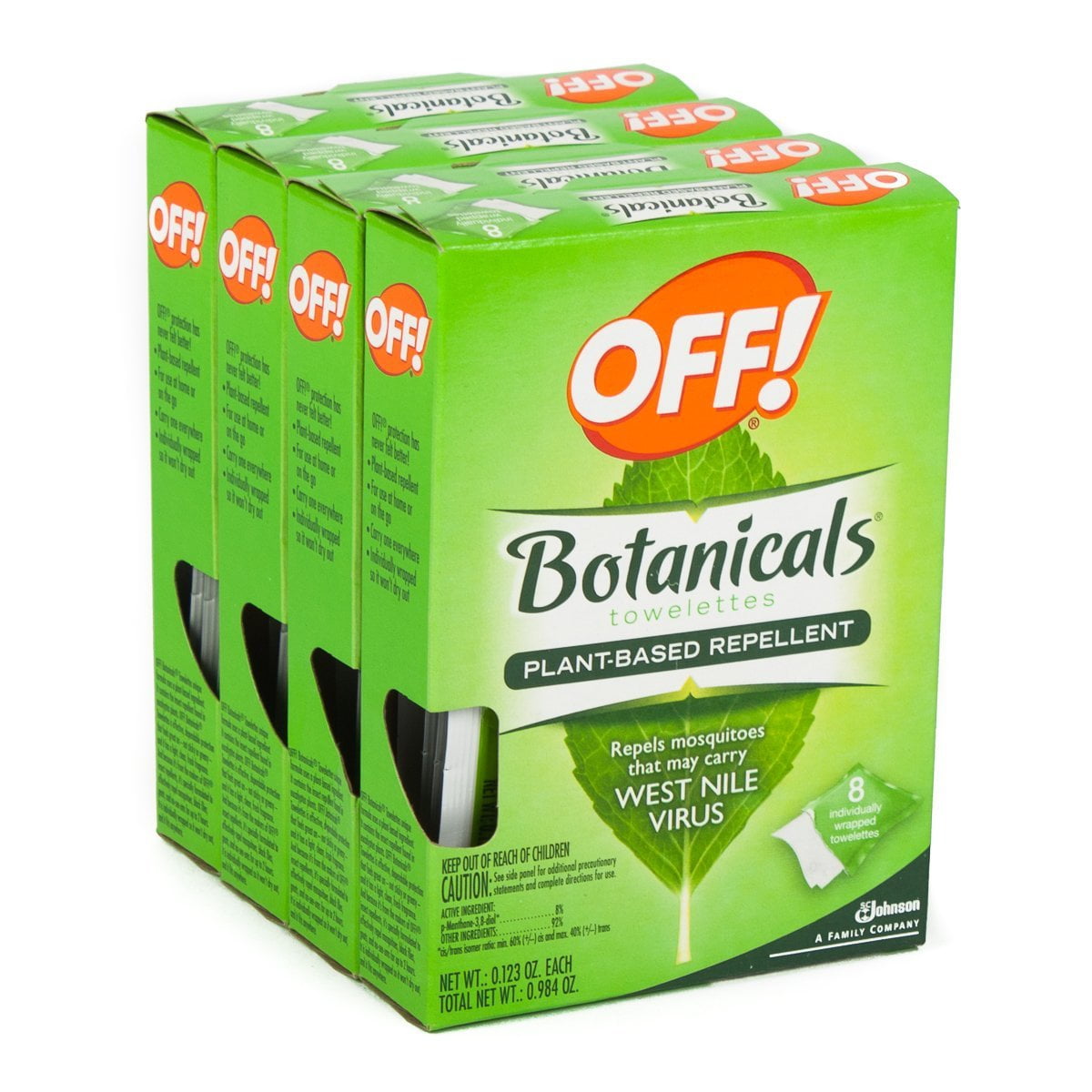 32ct Off Botanicals Towelettes Wipes Natural Insect Mosquito West Nile ...