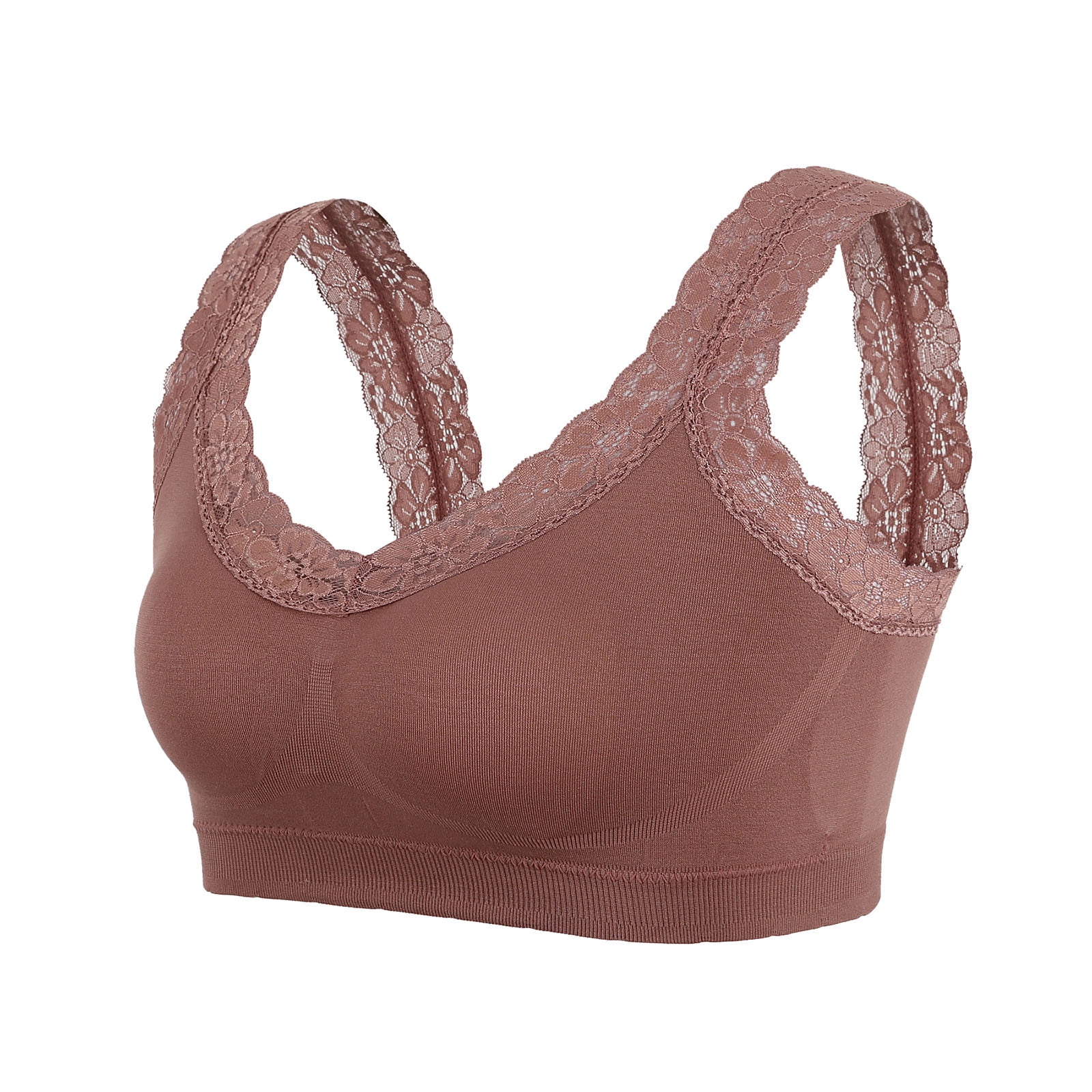 Sports Bras Tank Top Low Back Sleep Bra Seamless V Neck Cami Bra For ...