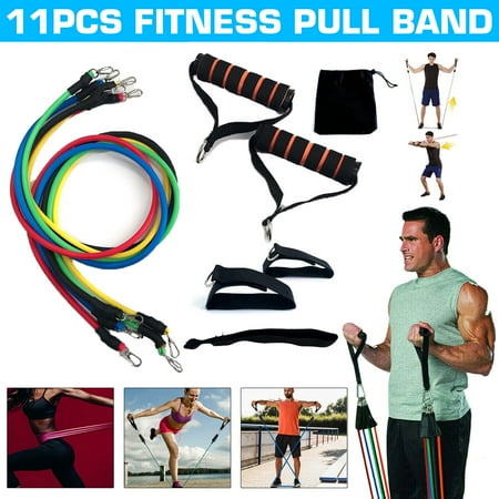 11pcs Pull Rope Fitness Exercises Resistance Bands Set Training Yoga ...