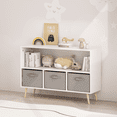Kids bookcase with Collapsible Fabric Drawers, Children's Book Display ...
