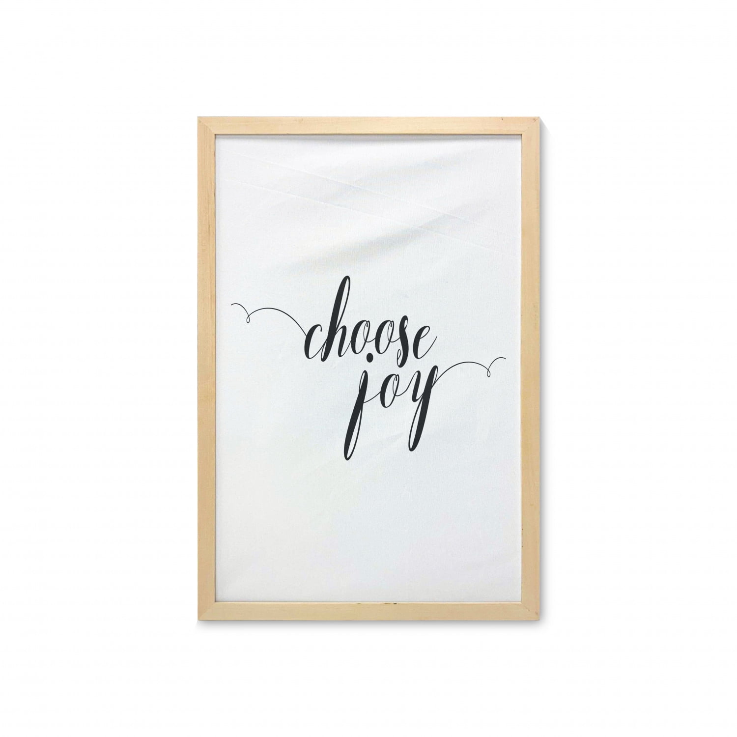 Choose Joy Wall Art with Frame, Cursive Handwriting on a Plain ...