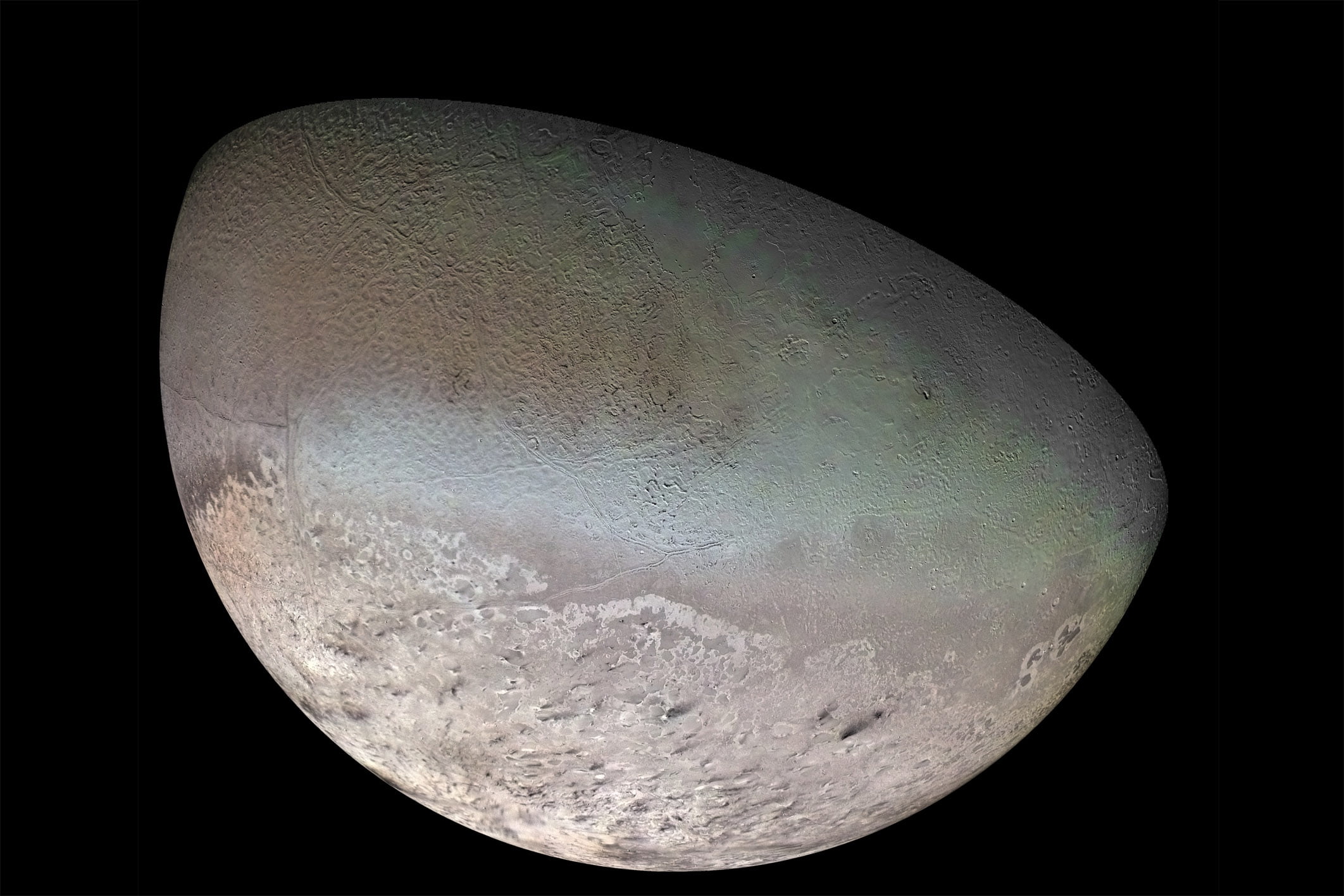 24x36 gallery poster, Color mosaic of Triton taken by Voyager 2 ...