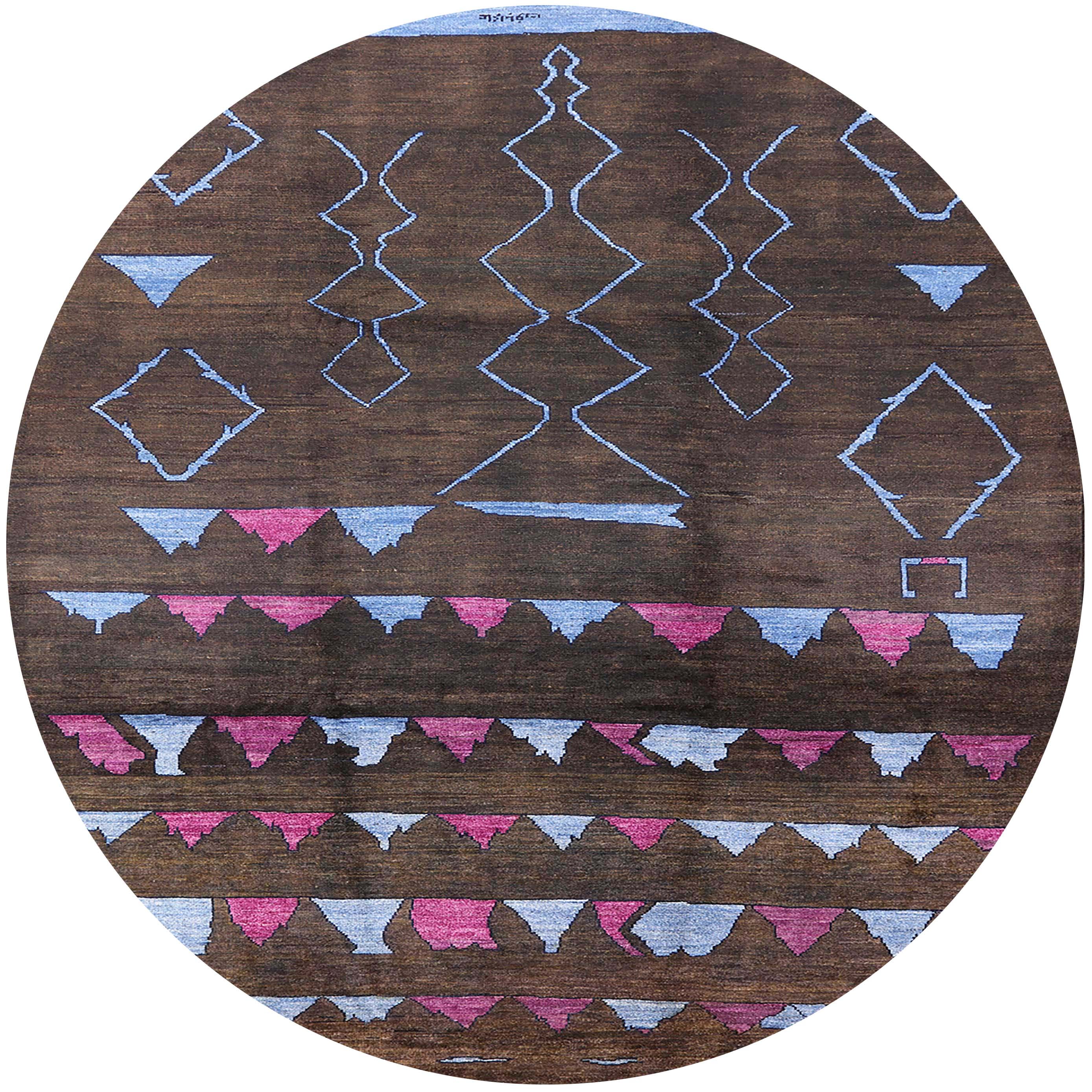 Ahgly Company Indoor Round Mid-Century Modern Mauve Taupe Purple ...