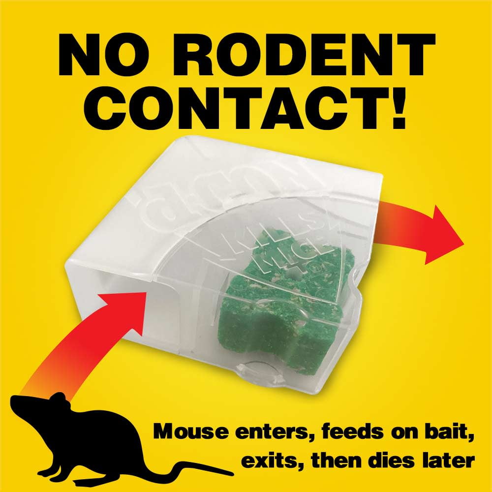 d-CON Disposable Corner Fit Mouse Poison Bait Station, 3 Bait Stations