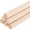 6Pcs Dowel Rods Wood Sticks 1x12Inch Beech Unfinished Dowel Round ...
