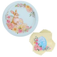 Doily Boutique Easter Round Doily with Easter Bunny and Eggs on Ivory ...