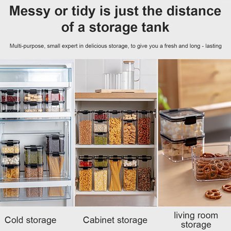 destyer Cereal Storage Container Airtight Food Fresh Box Square Storage ...