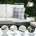 SERWALL Outdoor Patio Furniture Set, 7-Piece HDPE Outdoor Sofa Set ...