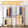 Clothes Rack Heavy Duty, Rolling Clothes Rack with Wheels, Garment Rack ...