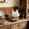 AOOOWER Unique Farmhouses Chicken Egg Basket Ceramic Hen Design Lid ...