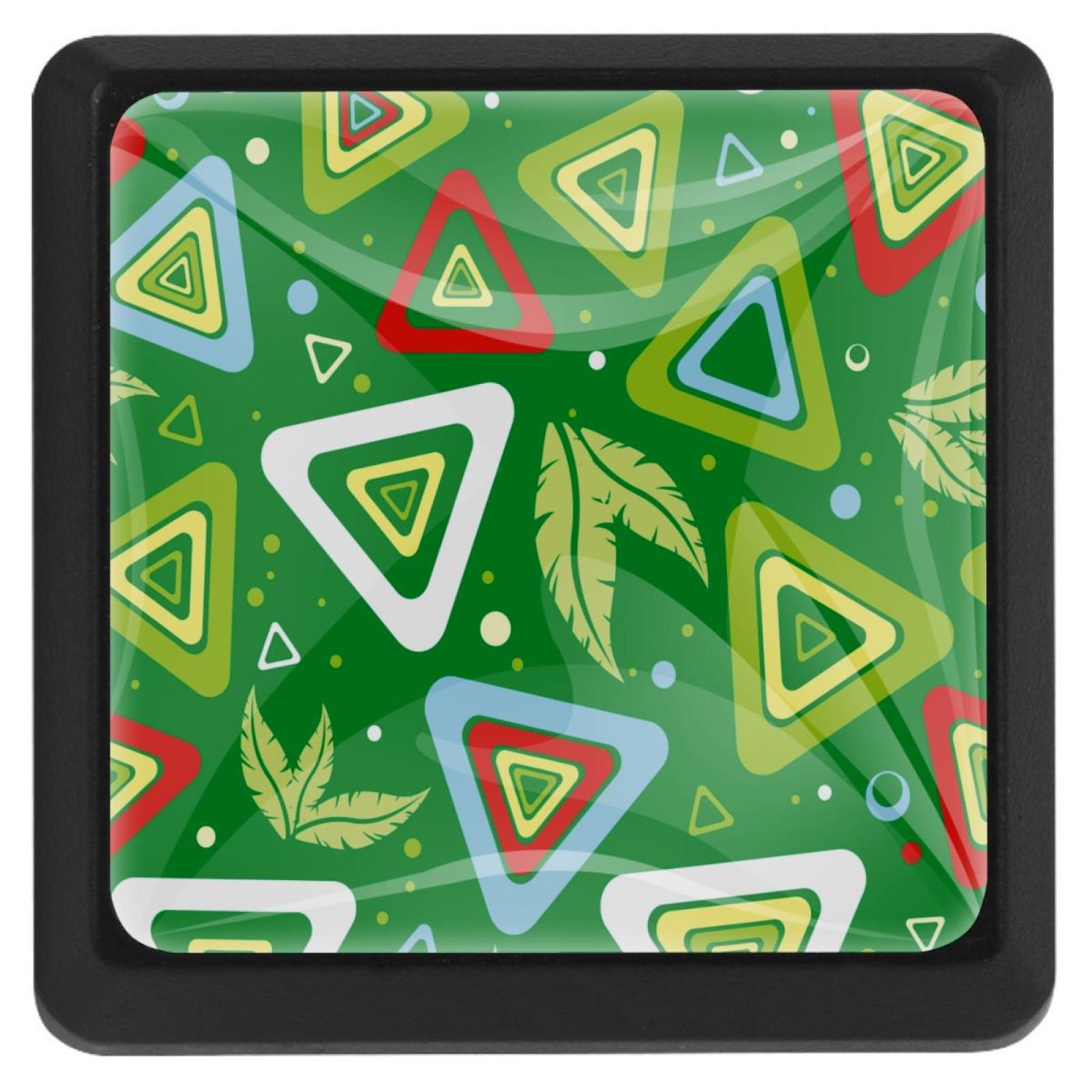 3 Pack Geometric Triangle Square Cabinet Door Knobs Decor for Cupboard ...