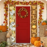 Thanksgiving Front Porch Banner Happy Fall Porch Sign Fall Outdoor Sign ...