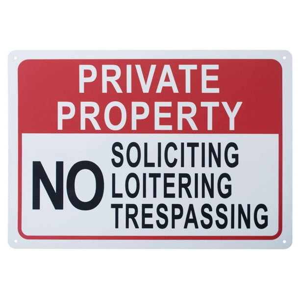 Aspire No Soliciting No Loitering No Trespassing Sign Private Property