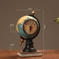 2 Pieces Astronaut Statue Globe Figurine Table Clock Resin Construction ...