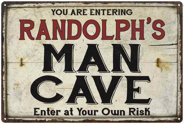 RANDOLPH'S Man Cave Sign Rustic 8 x 12 Matte Finish Metal 108120035369 ...