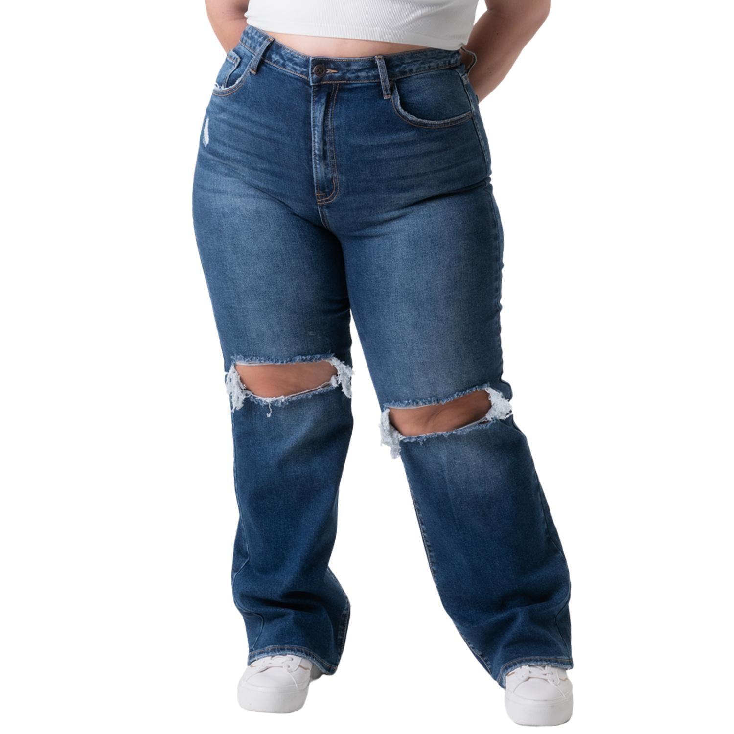 Jeans Wide Leg Balam / Tallas Extras, 6300 (Dark) azul 38 | Walmart en ...