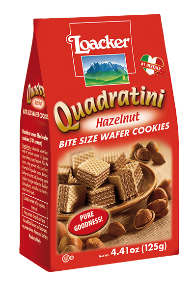Loacker Quadratini Hazelnut Wafer Cookies, 125g/4.41oz., Pack of 6 ...