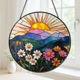 Bear and River Scene Stained Glass Window Hanging, Woodland Art Panel ...