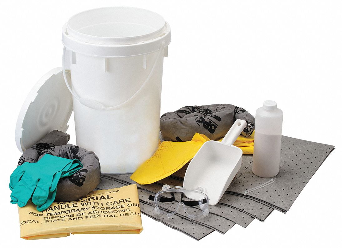 Brady Spc Absorbents Spill Kit, Chem/Hazmat, White SKA-BKTBASE ...
